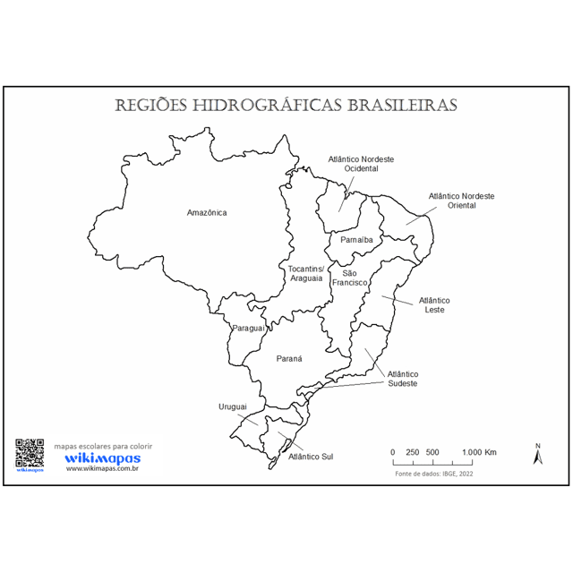 Mapas das Regiões Hidrográficas Brasileiras | wikimapas