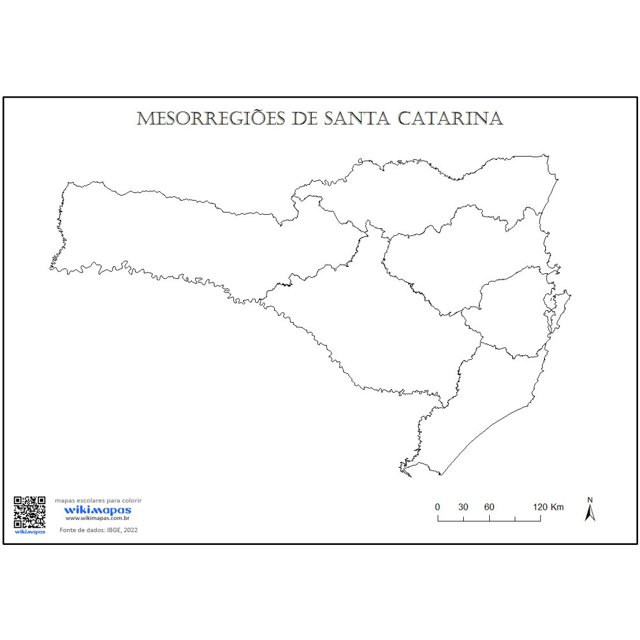 Mapas do Estado de Santa Catarina | Mesoregiões | Municípios | wikimapas
