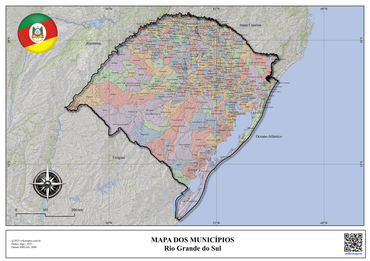 Mapa de Localização dos Municípios do Rio Grande do Sul | Artístico ...