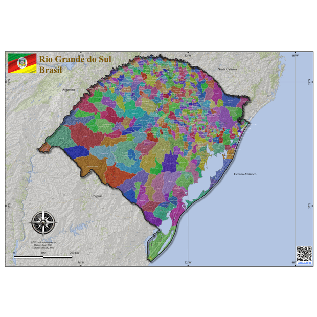 Mapa do Estado do Rio Grande do Sul | Municípios | wikimapas