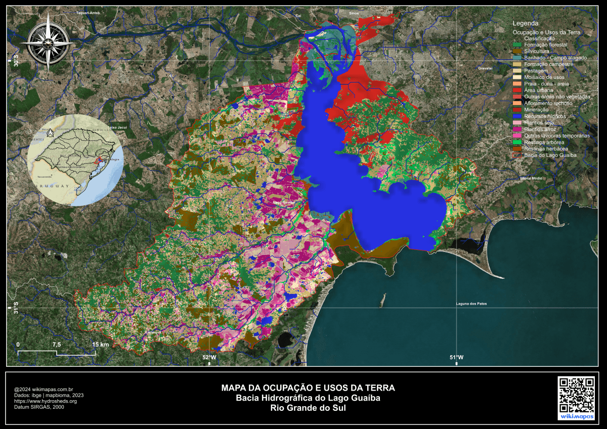 Mapa de Ocupação e Uso da Terra da Bacia Hidrográfica do Rio Guaíba ...