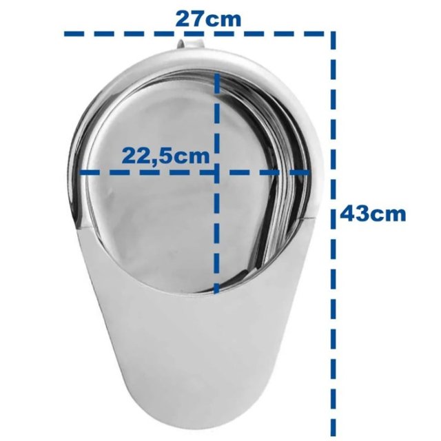 Comadre Aço Inox 40x28cm 3,5 L Coletor Urina E Fezes Urinol ...