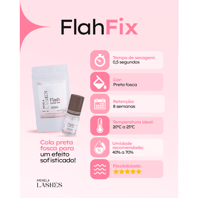 Flash Fix Cola para Cílios Menela Lashes 3g | Menela Oficial
