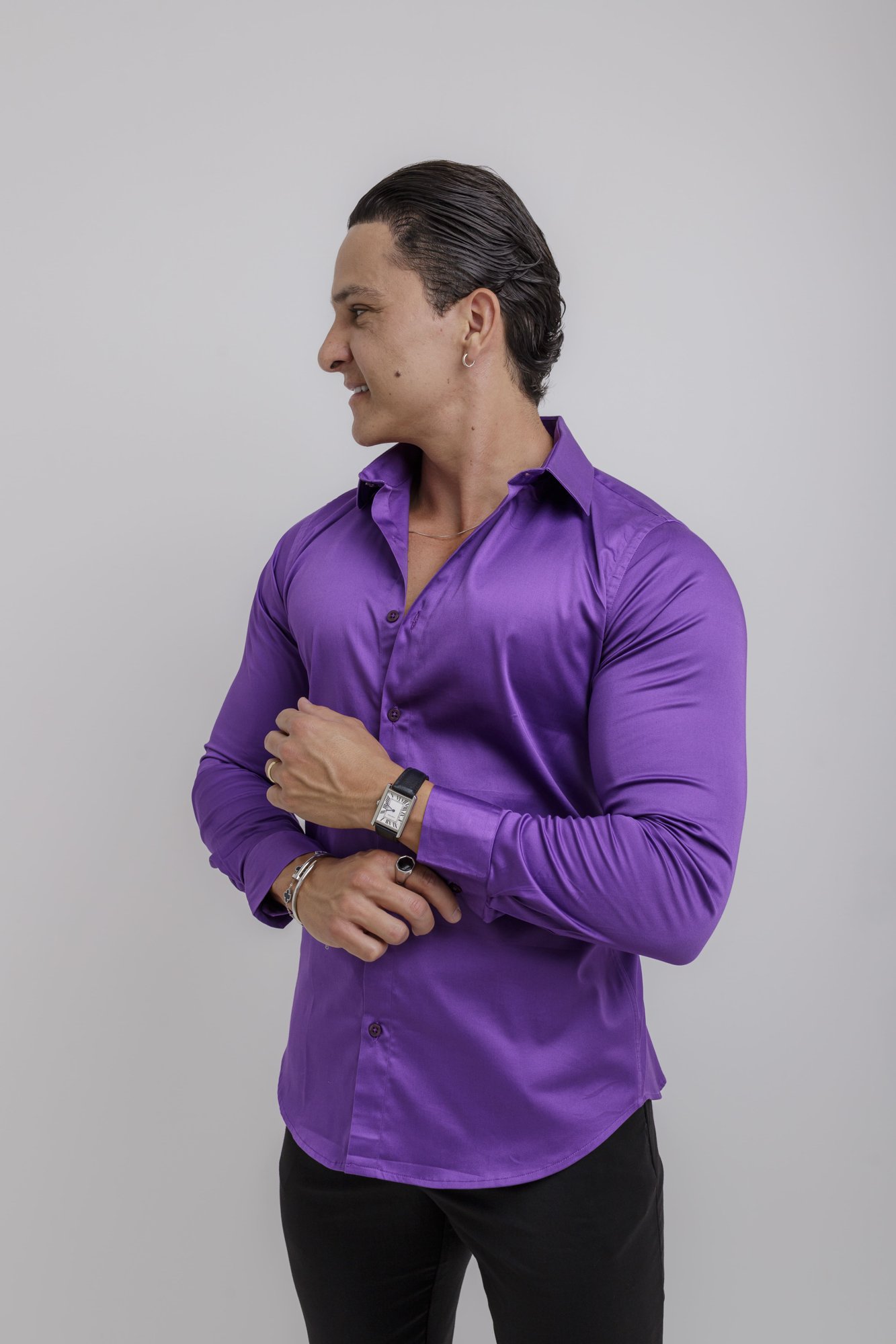 Camisa Acetinada Roxa | Calling