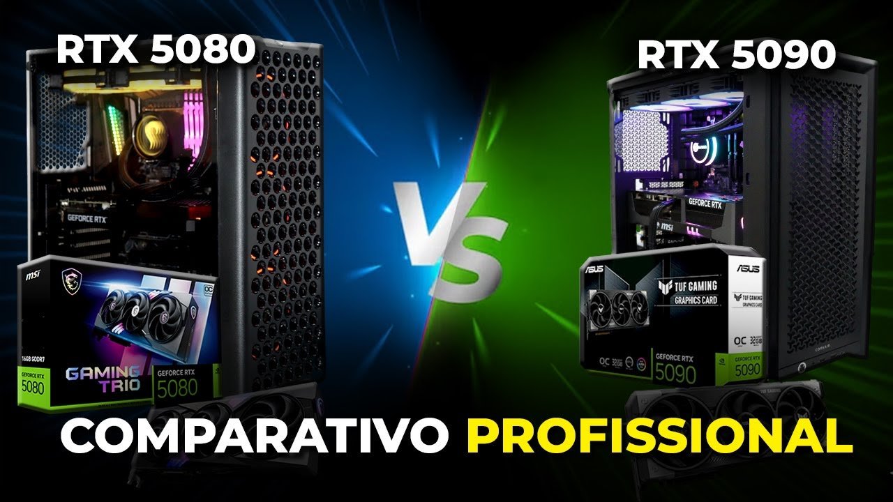 RTX 5090 vs RTX 5080 Comparativo Renderização, IA, 3D e Vídeo - Teste ...