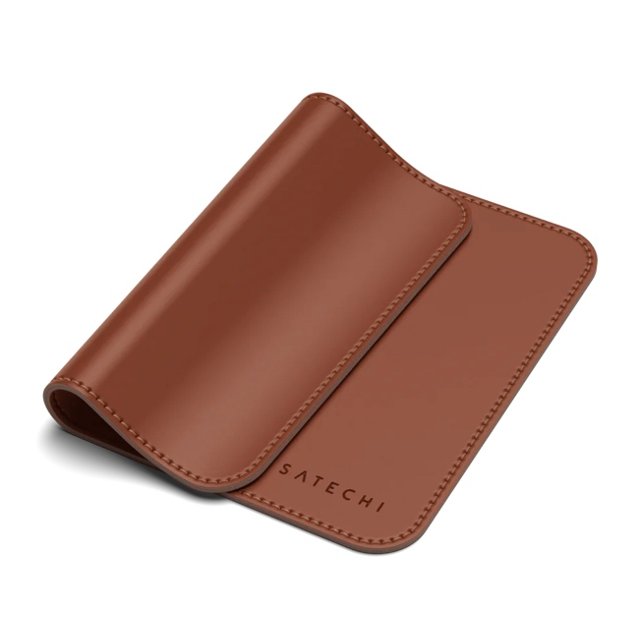 SATECHI Mouse Pad em Couro Ecologico - Marrom | iSafe TechStore