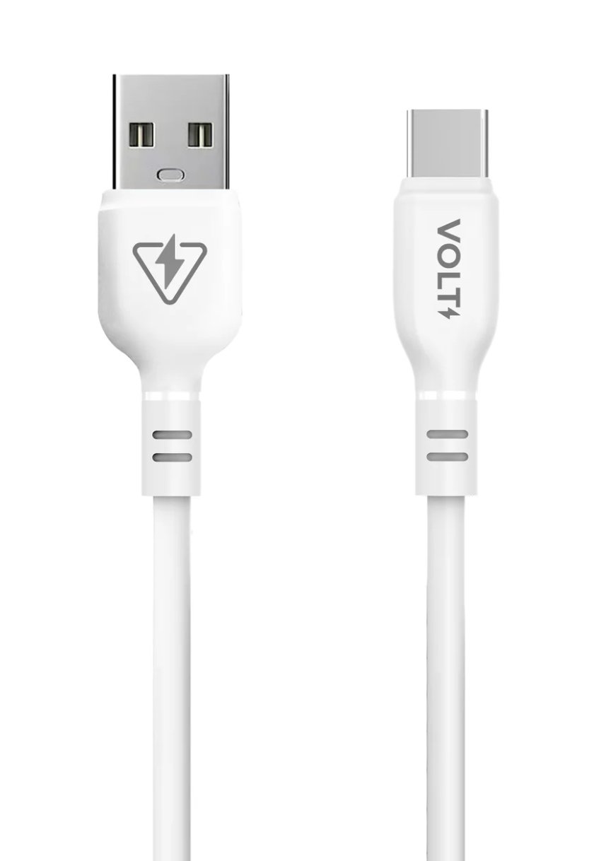 Cabo USB para USB-C Flex Pro de 1m Volt - Branco | iSafe TechStore