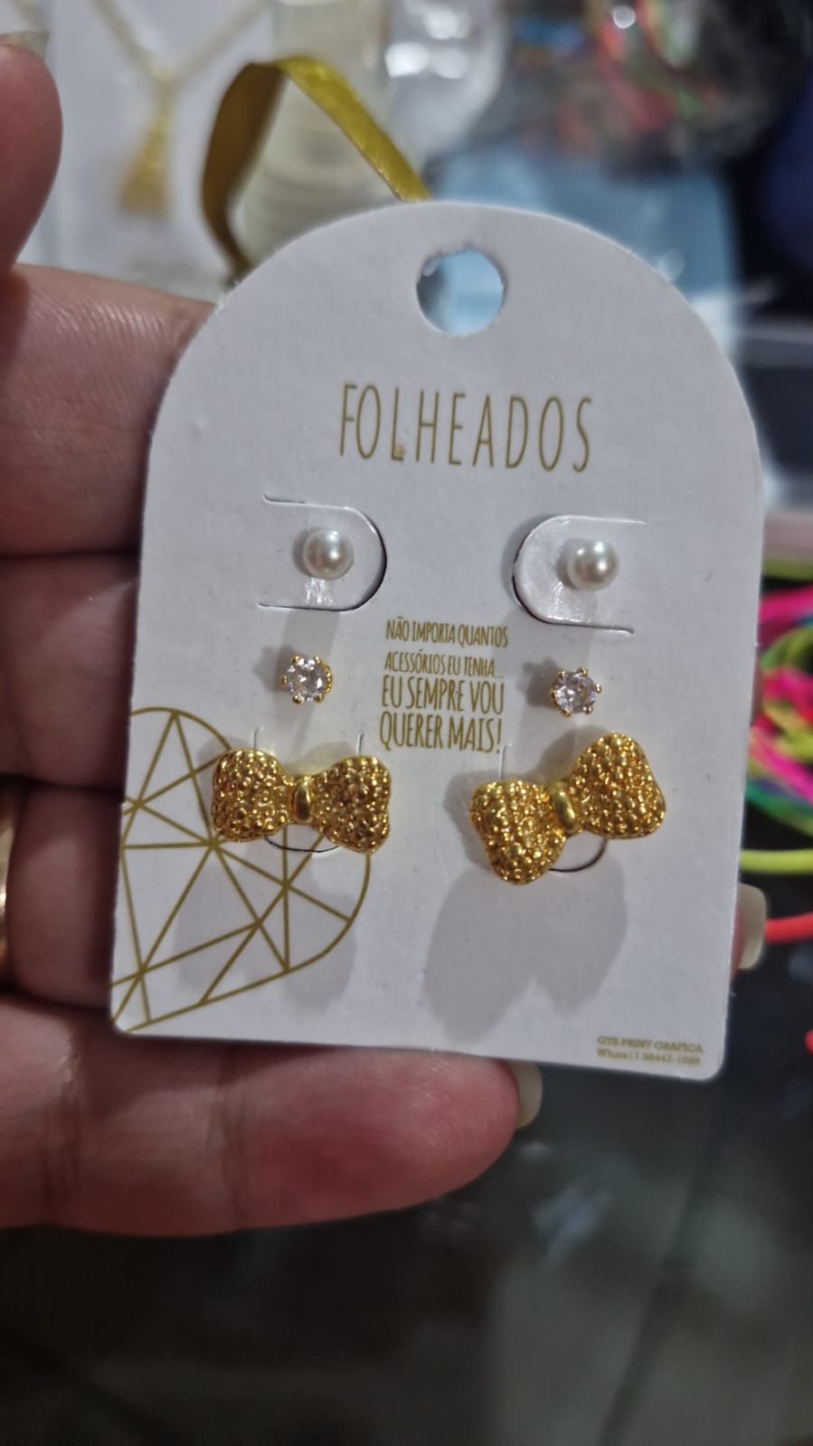 Trio Lacinho dourado | Lotusacessórios