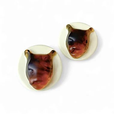 Brinco Pantera Medalhão Tartaruga | Ene Ene