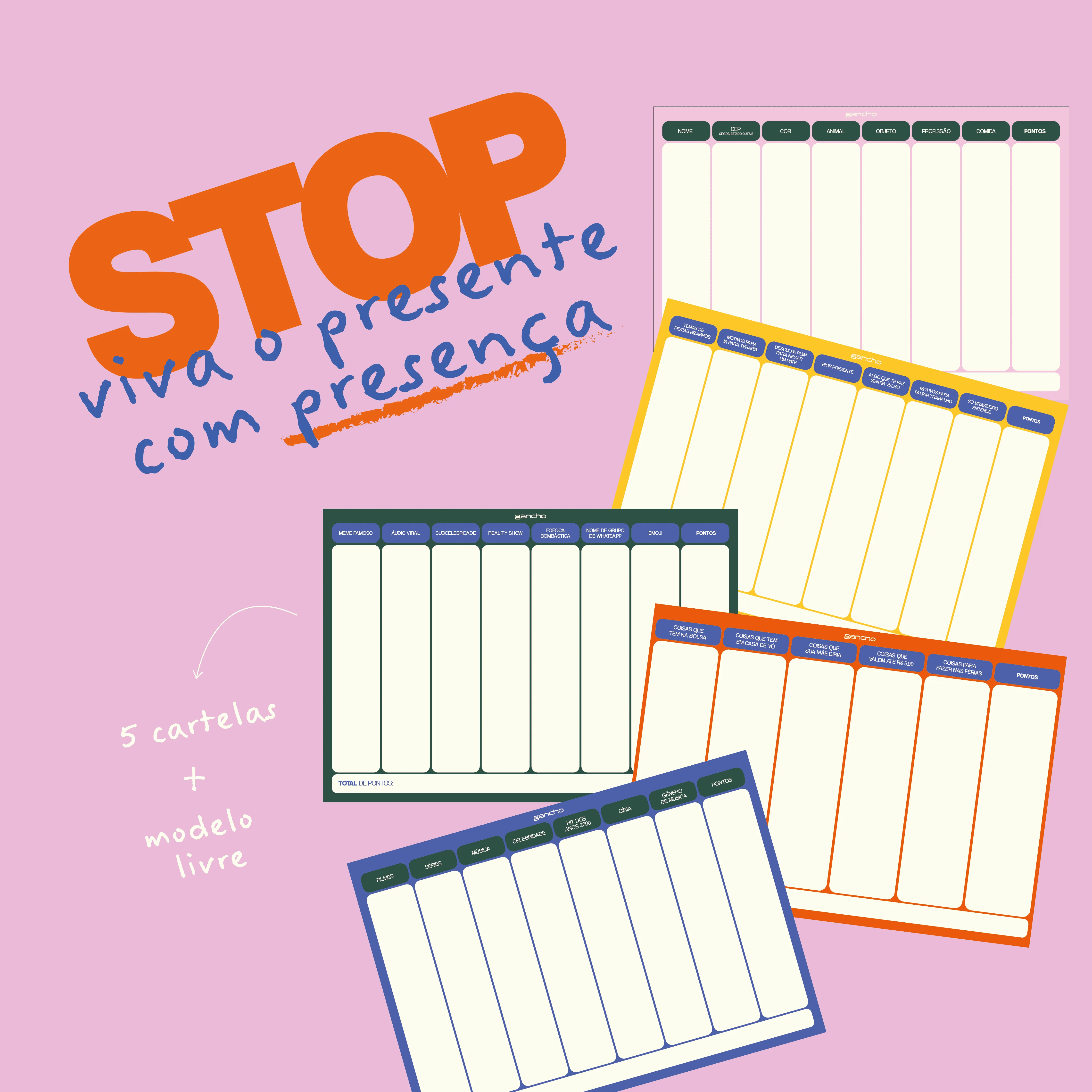 STOP – PDF para imprimir e jogar onde quiser | Gancho