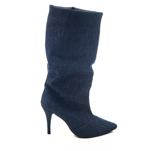 Bota Feminina Cano Médio Agnes Slough Bico Fino | Pé Vermelho Calçados