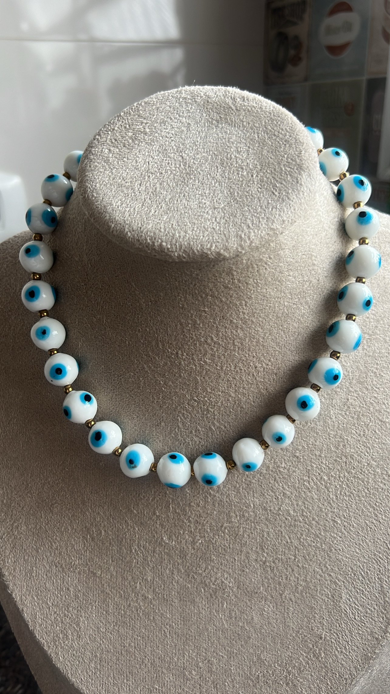 Colar Murano Olho Branco | Ferrioli