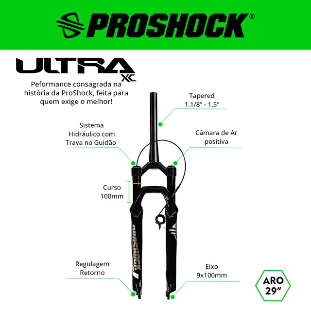 Suspensão Ultra XC Spider Aro 29 | Trava no Guidão 9x100 | PROSHOCK