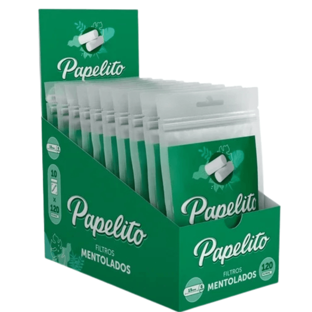 Caixa de Filtro Papelito Menthol c/ 10 und | Tabacaria Eclipse