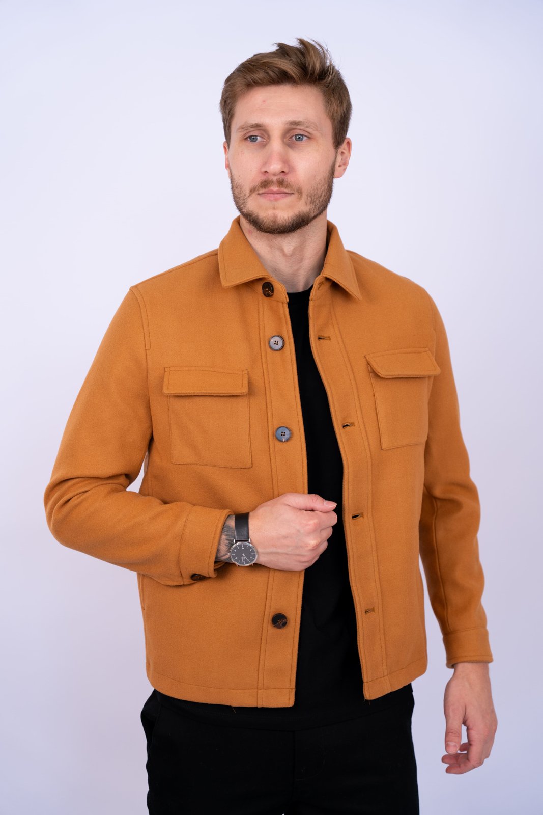 Jaqueta Overshirt Lã Batida Hellik | Hellik Store