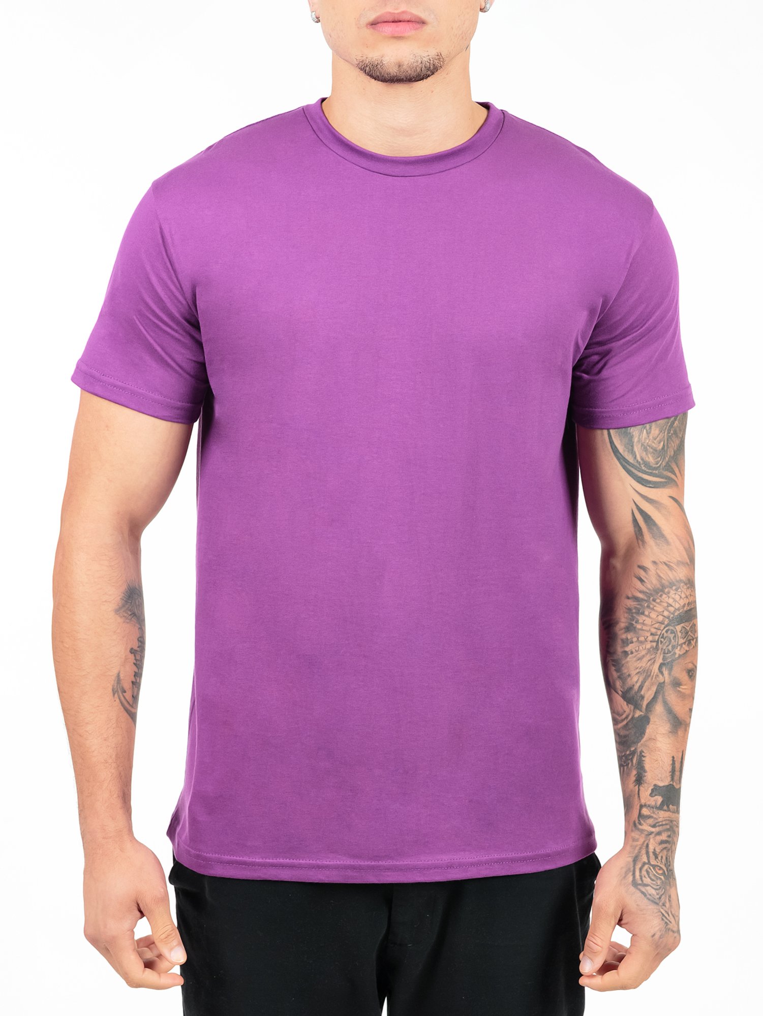 Camiseta 100% Algodão Penteado Roxa | Camisetas Mikonos