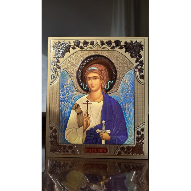 Ícone Anjo Guardião 21x17 cm com relevo | Philokalia Ícones