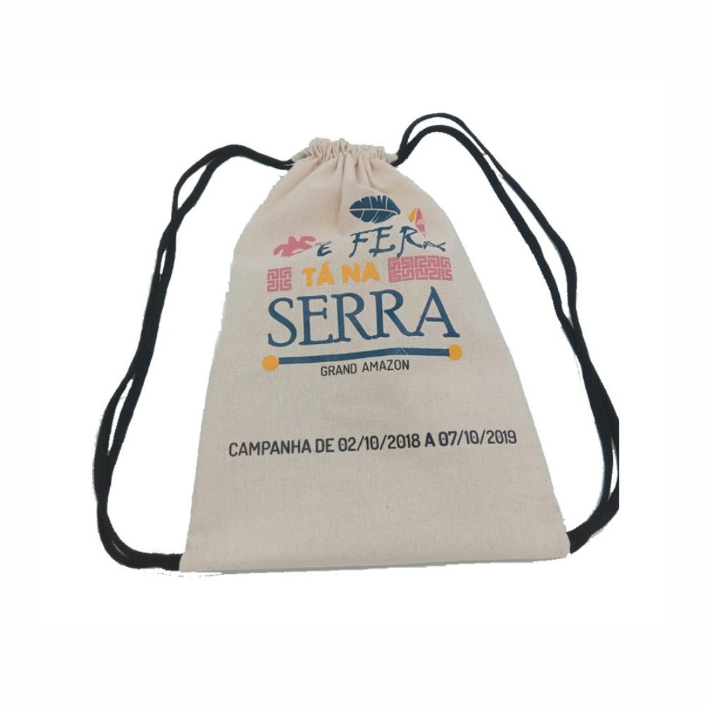 Mochila Bi Lateral Tecido 100% Algodão 36x46cm Personalizada ...