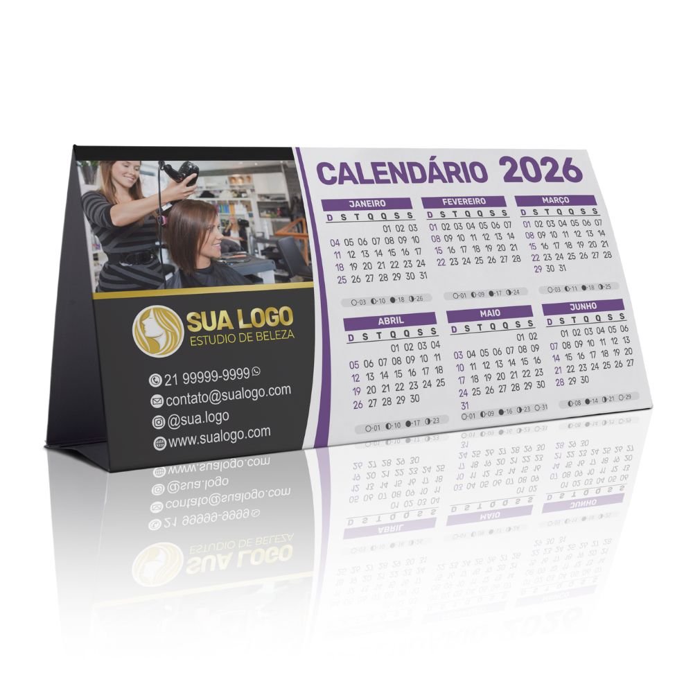Calendário de Mesa Triangular Personalizado 2026 | Caicó Brindes