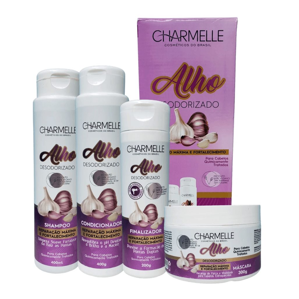 KIT CAPILAR ALHO DESODORIZADO - CHARMELLE | TOP DISTRIBUIDORA