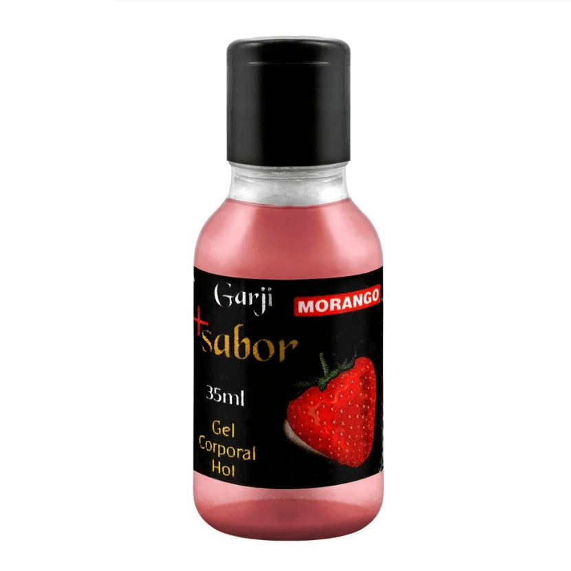 GEL CORPORAL HOT + SABOR MORANGO 35ML - GARJI | TOP DISTRIBUIDORA