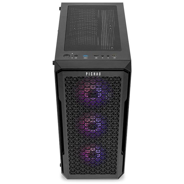 Gabinete Gamer Apus RGB, Mid-Tower, Lateral de Vidro Temperado, Com 3 ...