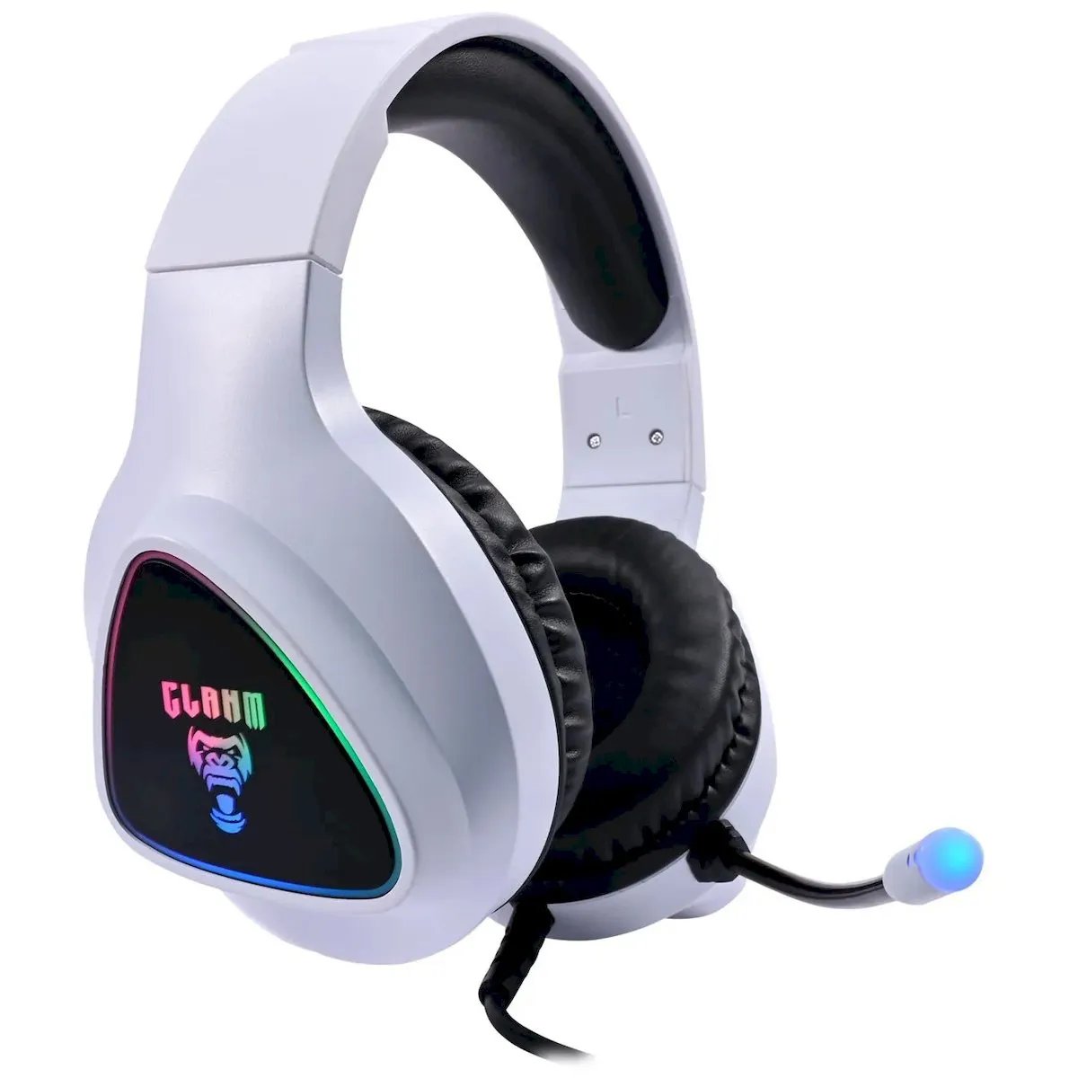 Headset Gamer Clanm Snow Mount Branco, RGB, USB, CL-HM709 | Setup Ninja
