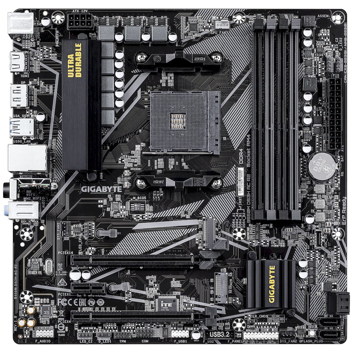 Placa Mãe Gigabyte B550M DS3H AC R2, DDR4, Socket AMD AM4, mATX ...