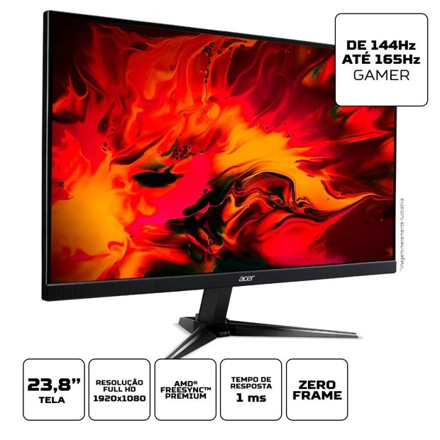 Monitor Gamer Acer Nitro 23.8 LED Full HD, 165Hz, 1ms, HDMI/DisplayPort ...
