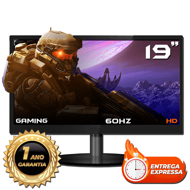 Monitor Led PCTOP, Gamer, 19 Polegadas, HD, 60Hz, HDMI/VGA + NFE e Garantia | 4Gamers