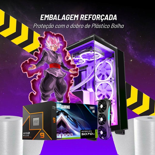 PC Gamer AMD Ryzen 9 9900X3D, GeForce RTX 5070 Ti 16GB, 32GB DDR5, SSD M.2 2TB, Fonte 850w | 4Gamers