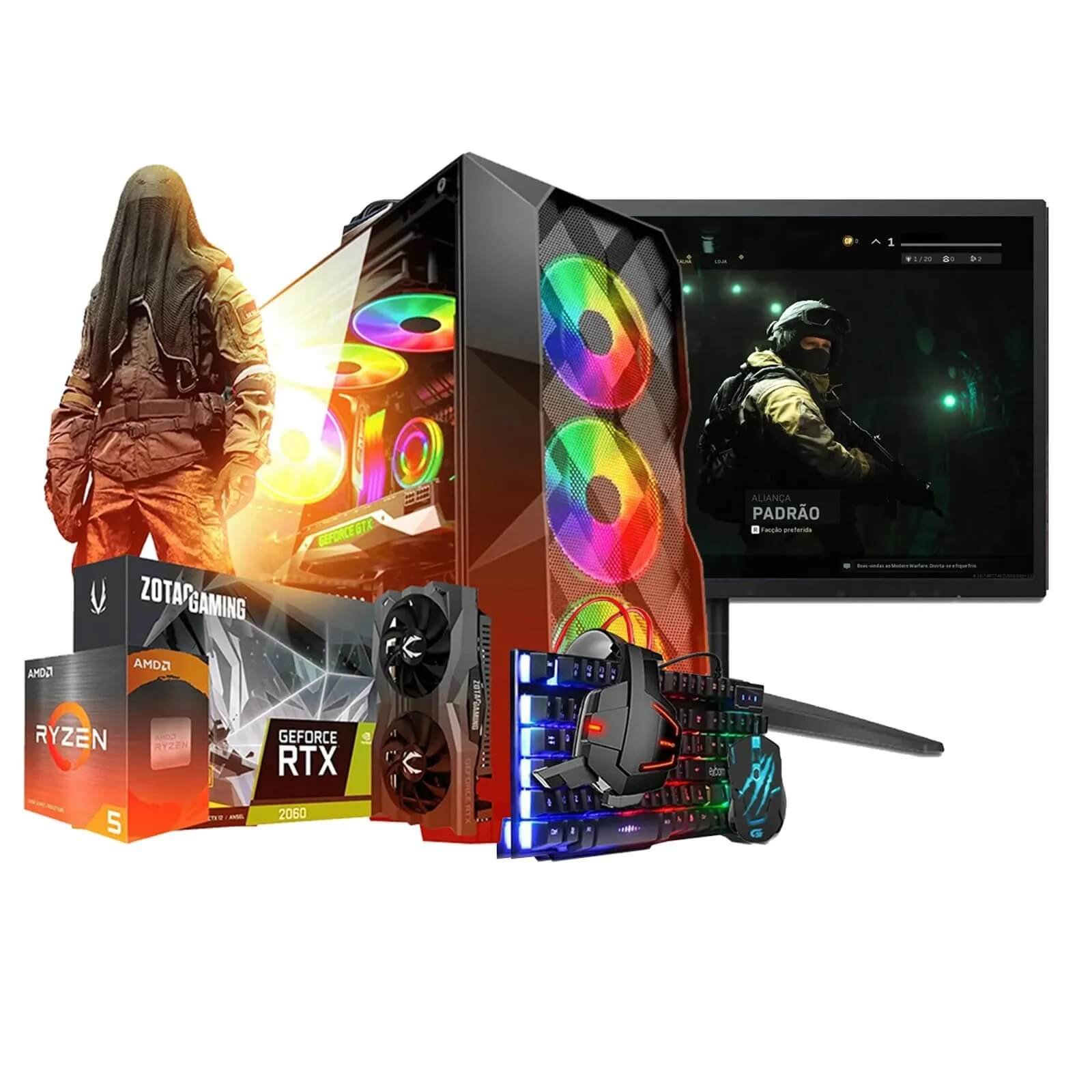 Computador PC Gamer Nível 50-β Completo, Amd Ryzen 5600, Nvidia RTX ...
