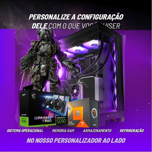 Pc Gamer Ryzen 7 7800x3D, Nvidia RTX 5090, Ram ddr5, Ssd nvme m2, W11 pro, Wifi 6, 1000w | 4Gamers