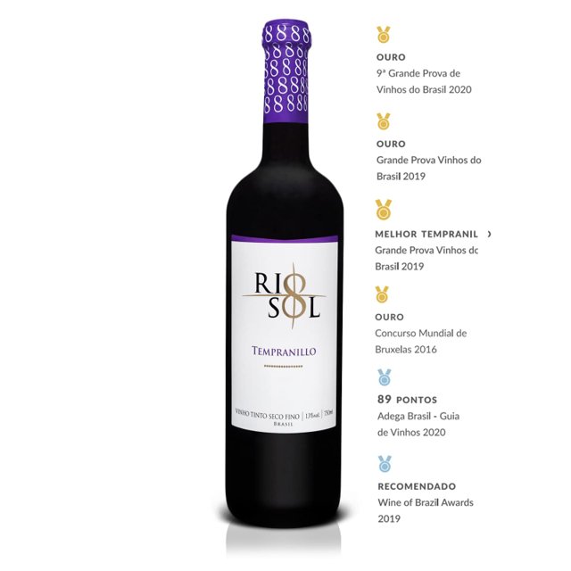 Vinho Tinto Rio Sol Tempranillo 750ml | Vino Veritas