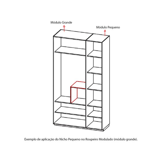 Nicho Pequeno - Acessório para Roupeiro Modulado | Divicar Móveis