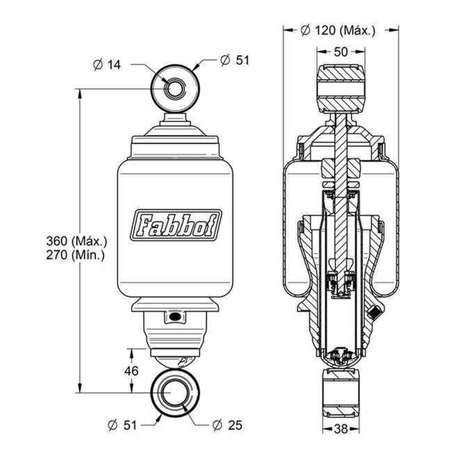 Conjunto Molas Pneumáticas para Cabine de Caminhão Mercedes Benz Actros ...