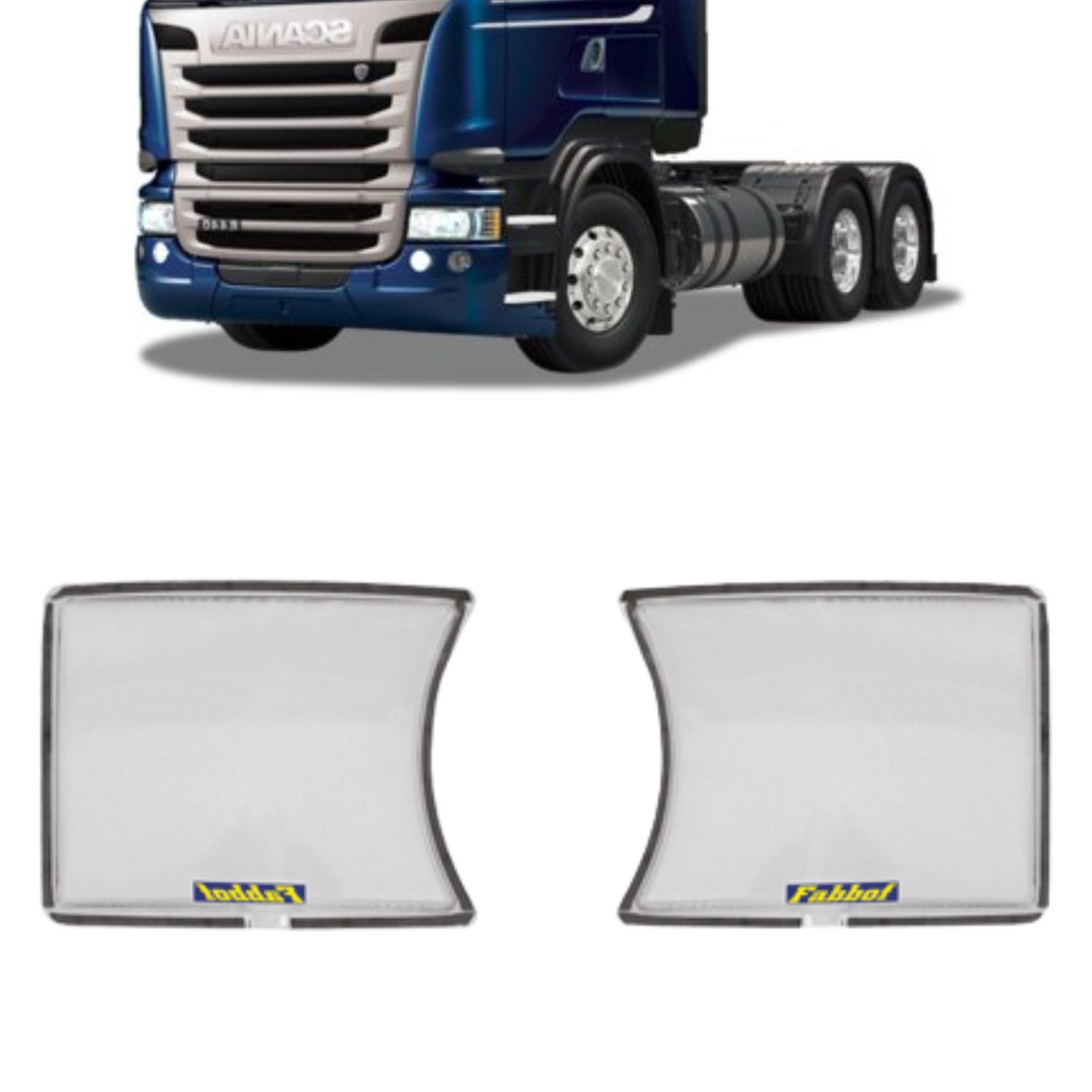 Capa do Farol Acrílico Individual Sinaleira Scania P G R Highline Streamline 2013 a 2018 Colado ...