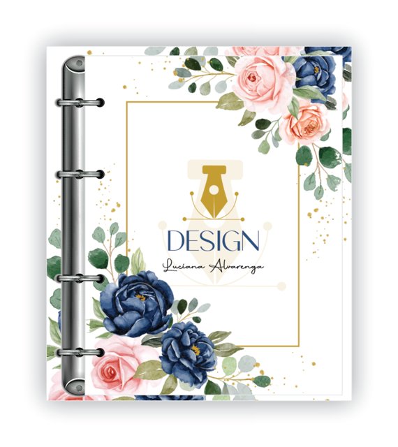 Fichário Design - A5 - Floral 2 | Iza Personalizados