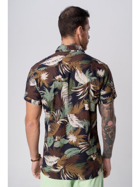 Camisa Manga Curta Slim Enzo Milano Masculina | Enzo Milano