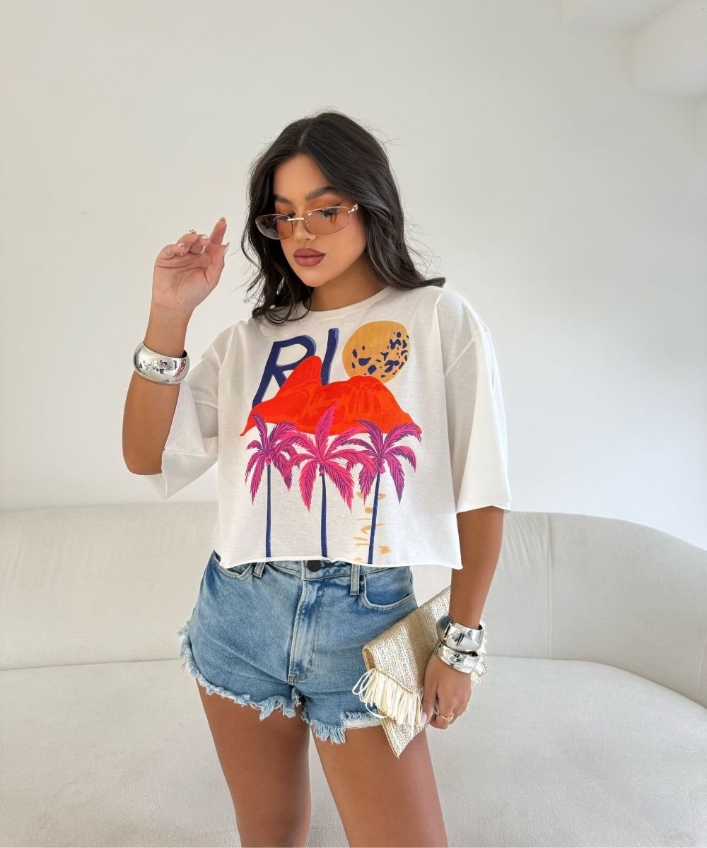 Cropped Oversized Rio Por Do Sol | Silk Store RJ