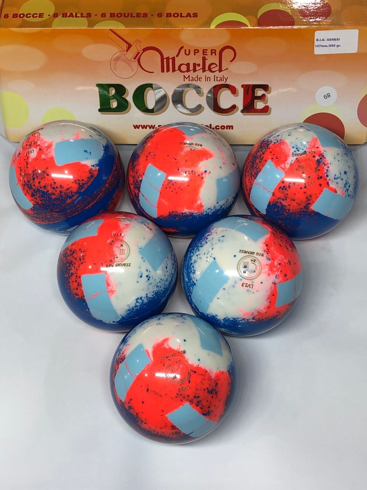 Bocha Mundial Italiana Super Martel Italia 107mm 920g. Big Genesi 89 ...