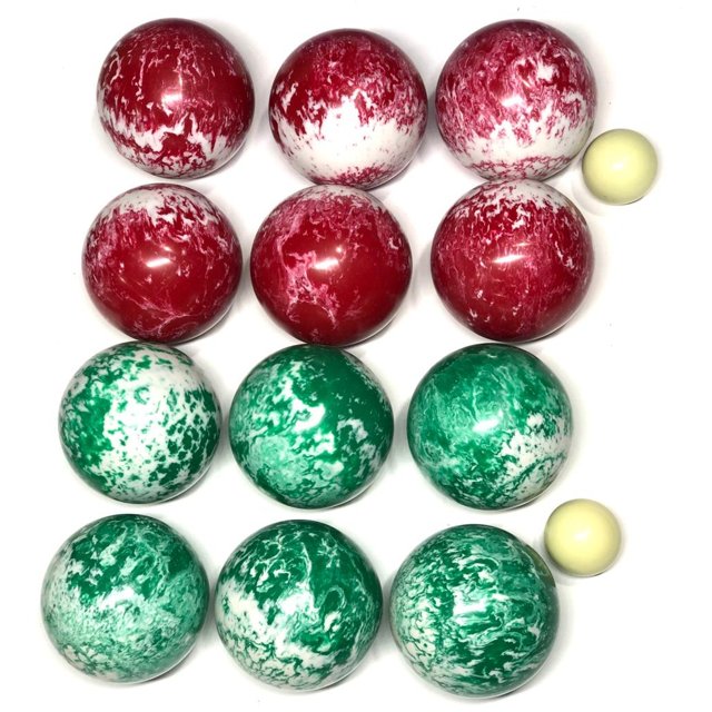 Jogo de bolas de bocha Mundial 107mm peso 950g . Caixa com 12 bolas ...