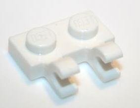 Lego Plate 1x2 c/ 2 clips - Branco - PN 60470 / CN 4556152 | Techbricks
