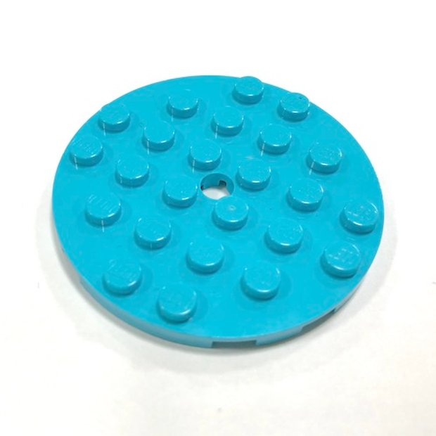 Lego Plate Redondo / Round 6x6 com furo - Medium Azure - PN 11213 / CN ...