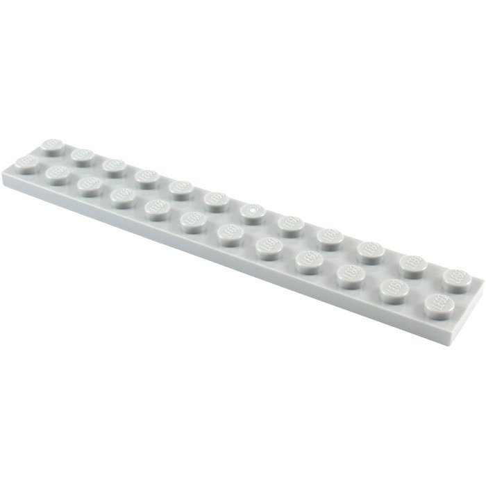 Lego Plate 2x12 - Cinza Claro - PN 2445 / CN 4211360 | Techbricks