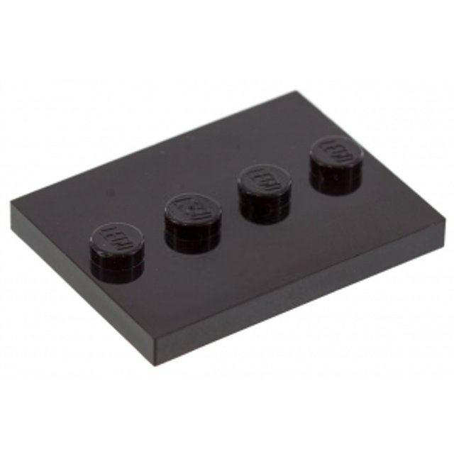 Lego Plate 3x4 com 4 Studs - Base Minifiguras - Preto - PN 17836 ...