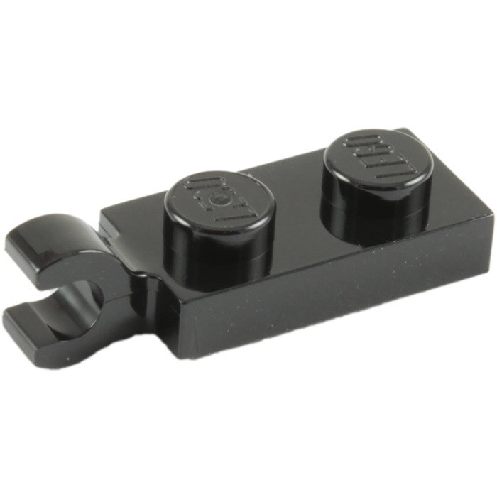 Lego Plate 1x2 c/ 1 clip no final - Preto - PN 63868 / CN 4535739 ...