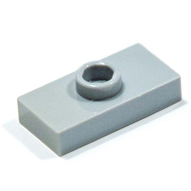 LEGO Plate / Tile 1x2 com 1 Stud central - Cinza Claro - PN 3794 ...