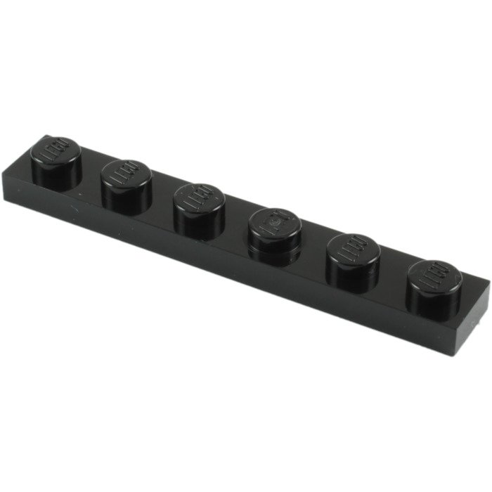 Lego Plate 1x6 - Preto - PN 3666 / CN 366626 | Techbricks