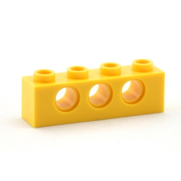 Lego Technic - Brick 4x1 c/ 3 furos - Amarelo - Pn 3701 / CN 370124 ...
